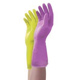 Mr. Clean Duet Reusable Latex Cleaning Gloves with Non-Slip Grip, Large ...